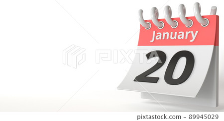 January 20 day on a tear-off calendar,... - Stock Illustration ...
