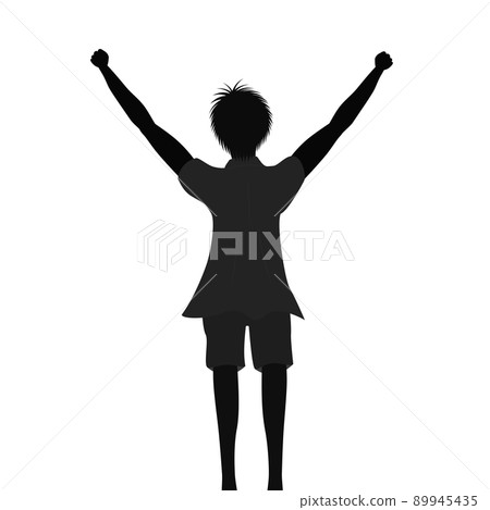 Silhouette of a man doing a guts pose. Image of... - Stock Illustration ...