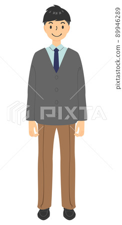 Illustration of a male student in uniform - Stock Illustration ...