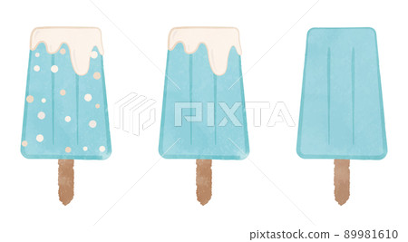 Cute soda flavored stick ice illustration set - Stock Illustration ...