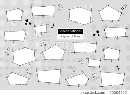 Various shapes of balloon set 02 (monochrome) - Stock Illustration ...
