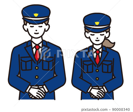 Vector illustration of upper body of male and... - Stock Illustration ...