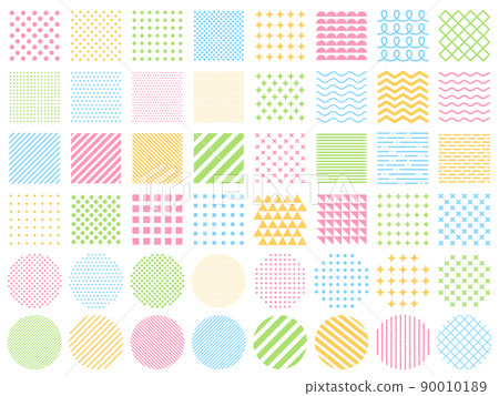 Colorful geometric pattern icon set - Stock Illustration [90010189] - PIXTA