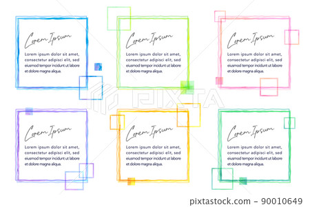Colorful square border with transparent... - Stock Illustration ...