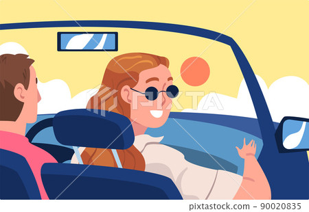 Man Character Driving Car Sitting on Driver... - Stock Illustration ...