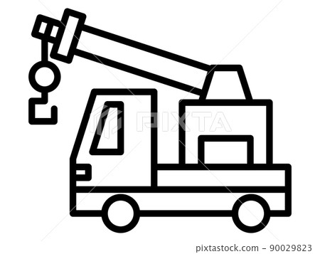 Simple crane car line drawing icon - Stock Illustration [90029823] - PIXTA
