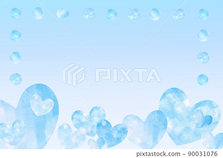 Cute frame of blue heart Blue frame White day - Stock Illustration ...