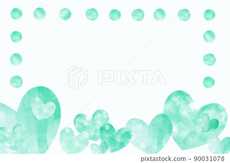 Cute frame with green heart Decorative frame... - Stock Illustration ...