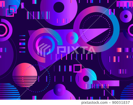 Geometric seamless pattern in cyberpunk style.... - Stock Illustration ...