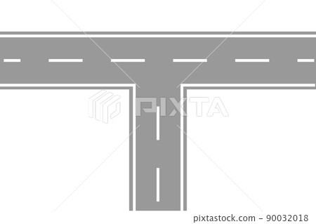 Illustration of a T-junction - Stock Illustration [90032018] - PIXTA