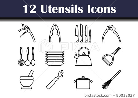Utensils Icon Set - Stock Illustration [90032027] - PIXTA