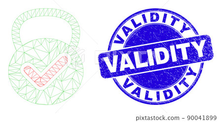 Blue Scratched Validity Stamp Seal and Web... - Stock Illustration ...