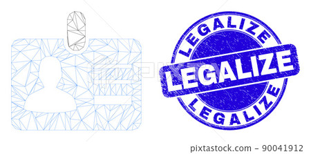 Blue Scratched Legalize Stamp and Web Mesh User... - Stock Illustration ...