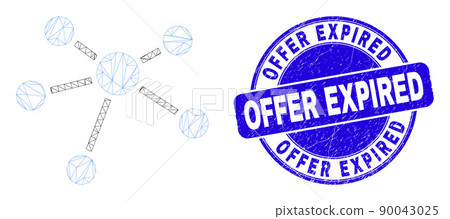 Blue Scratched Offer Expired Stamp and Web... - Stock Illustration ...