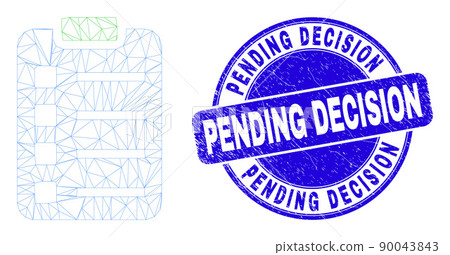 Blue Grunge Pending Decision Stamp and Web... - Stock Illustration ...