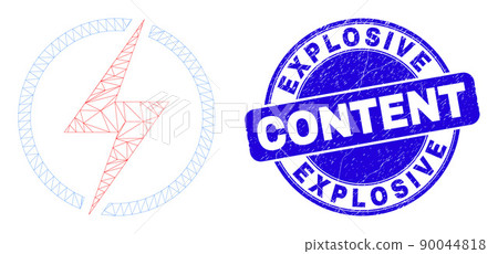 Blue Scratched Explosive Content Seal and Web...-插圖素材 [90044818] - PIXTA圖庫