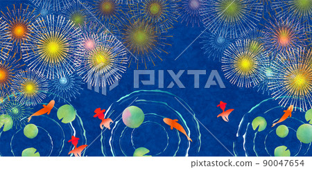 Fireworks goldfish summer background - Stock Illustration [90047654 ...