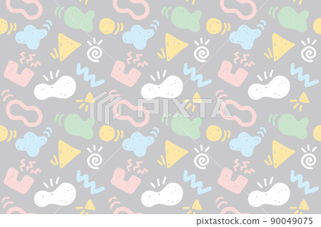 Doodle seamless pattern. gray. - Stock Illustration [90049075] - PIXTA