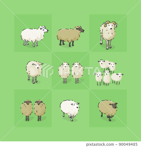 Stylish sheep (illustration icon) - Stock Illustration [90049485] - PIXTA
