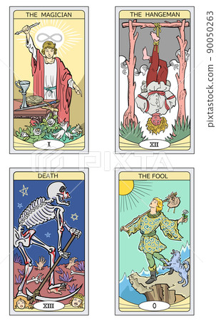 4 tarot cards - Stock Illustration [90050263] - PIXTA