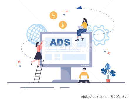 Advertising or ADS Vector Illustration for... - Stock Illustration ...