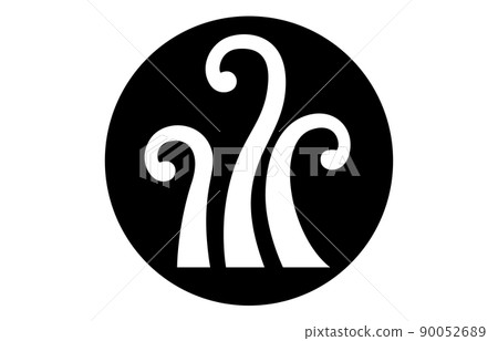 Three bracken without Japanese family crest stone - Stock Illustration ...