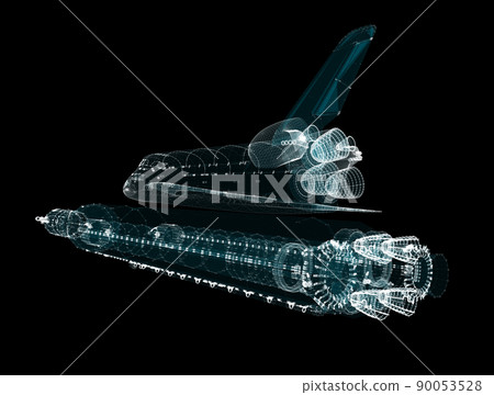 Abstract space rocket and shuttle. All of the... - Stock Illustration ...
