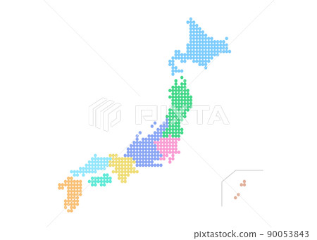 Round pixel art map of Japan - Stock Illustration [90053843] - PIXTA