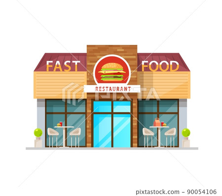 Fast food cafe building, vector restaurant... - Stock Illustration ...