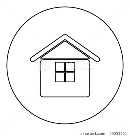 Home icon in circle round black color vector... - Stock Illustration ...