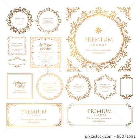 High-class vintage frame design set Ruled line... - Stock Illustration ...