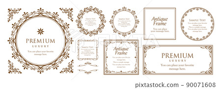 High-class vintage frame design set Ruled line... - Stock Illustration ...