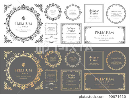 High-class vintage frame design set Ruled line... - Stock Illustration ...