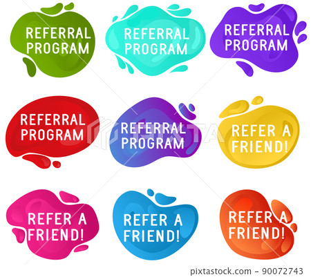 Refer friend banners. Referral program icon,... - Stock Illustration ...