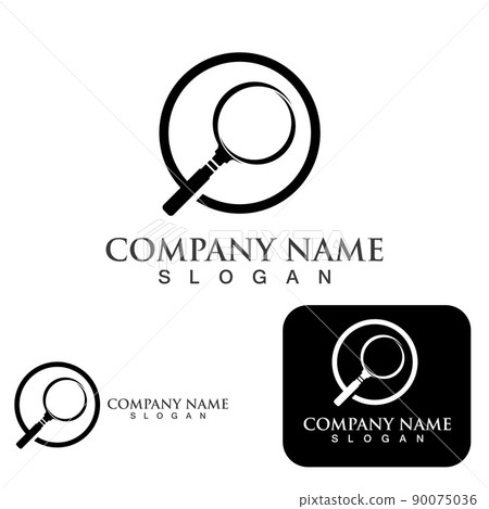 magnifying glass logo and symbol vector - Stock Illustration [90075036 ...