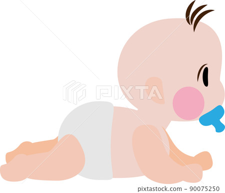 Cartoon baby newborn crawling, Tummy time.... - Stock Illustration ...
