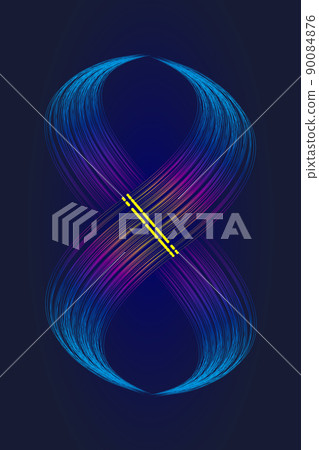 The number 8 consists of colored lines - Stock Illustration [90084876 ...
