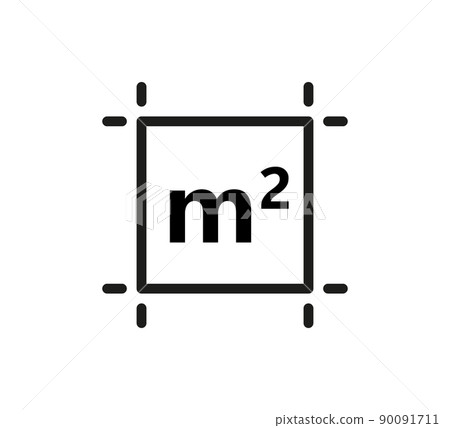 Square Meter icon. M2 sign. Flat area in square...-插圖素材 [90091711 ...
