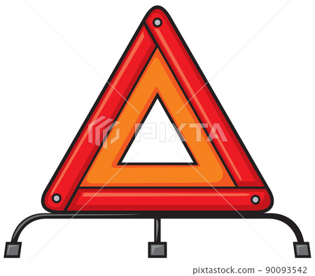 Red warning triangle emergency road sign - Stock Illustration [90093542 ...