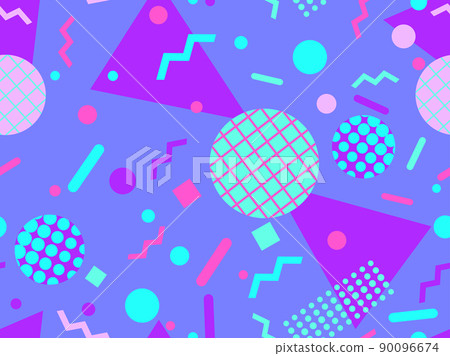 Memphis seamless pattern with geometric shapes... - Stock Illustration ...
