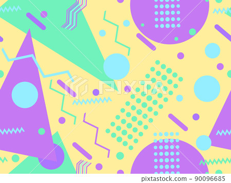 Memphis seamless pattern with geometric shapes... - Stock Illustration ...