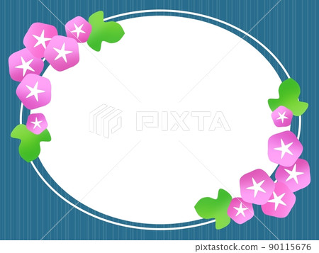 Navy blue morning glory frame - Stock Illustration [90115676] - PIXTA
