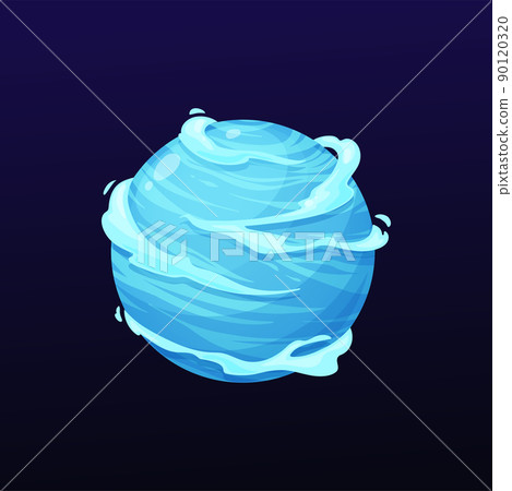 Cartoon cold space planet with ice and snow.... - Stock Illustration ...