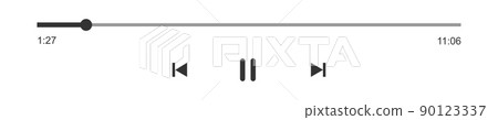 Loading bar with time slider, pause, rewind and... - Stock Illustration ...