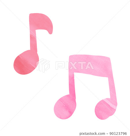 Watercolor material musical note pink - Stock Illustration [90123796 ...