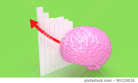 The brain and chart arrow up for sci or... - Stock Illustration ...