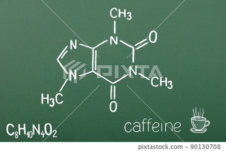 Chemical structural formula of caffeine - Stock Illustration [90130708 ...