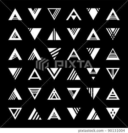 Abstract geometric design elements in triangle... - Stock Illustration ...