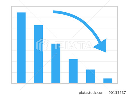 Vector illustration of a descending bar graph - Stock Illustration ...