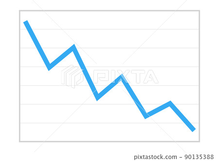 Vector illustration of a descending line graph - Stock Illustration ...